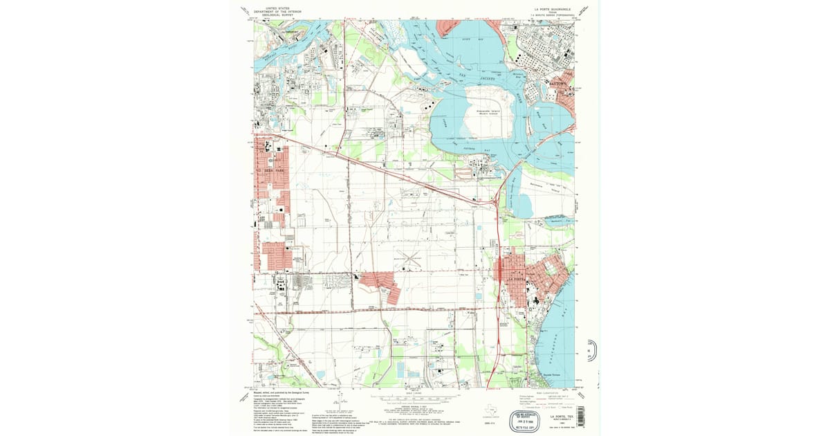 1982 Map of La Porte, TX — High-Res | Pastmaps