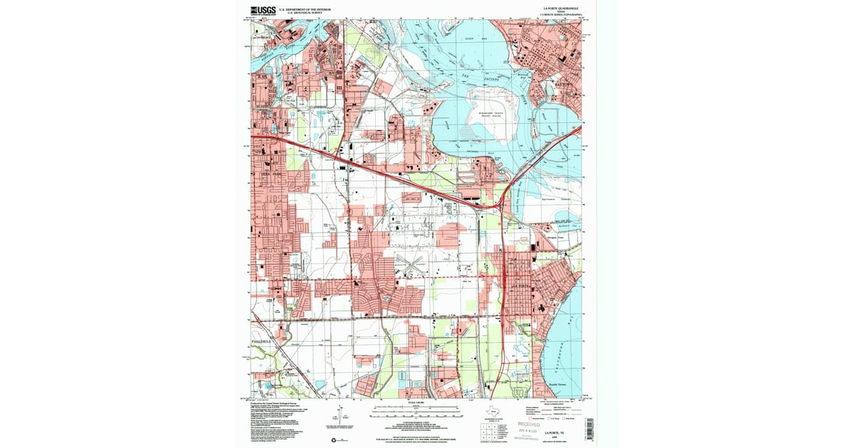 1995 Map of La Porte, TX — High-Res | Pastmaps