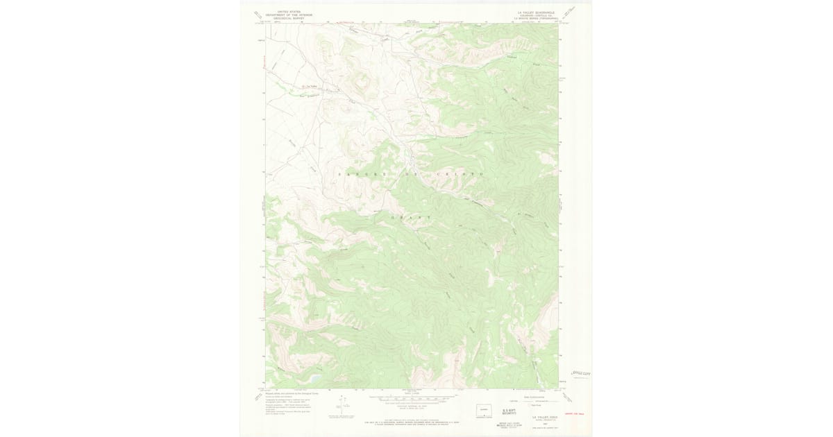 1967 Map of La Valley, Costilla County, CO — High-Res | Pastmaps