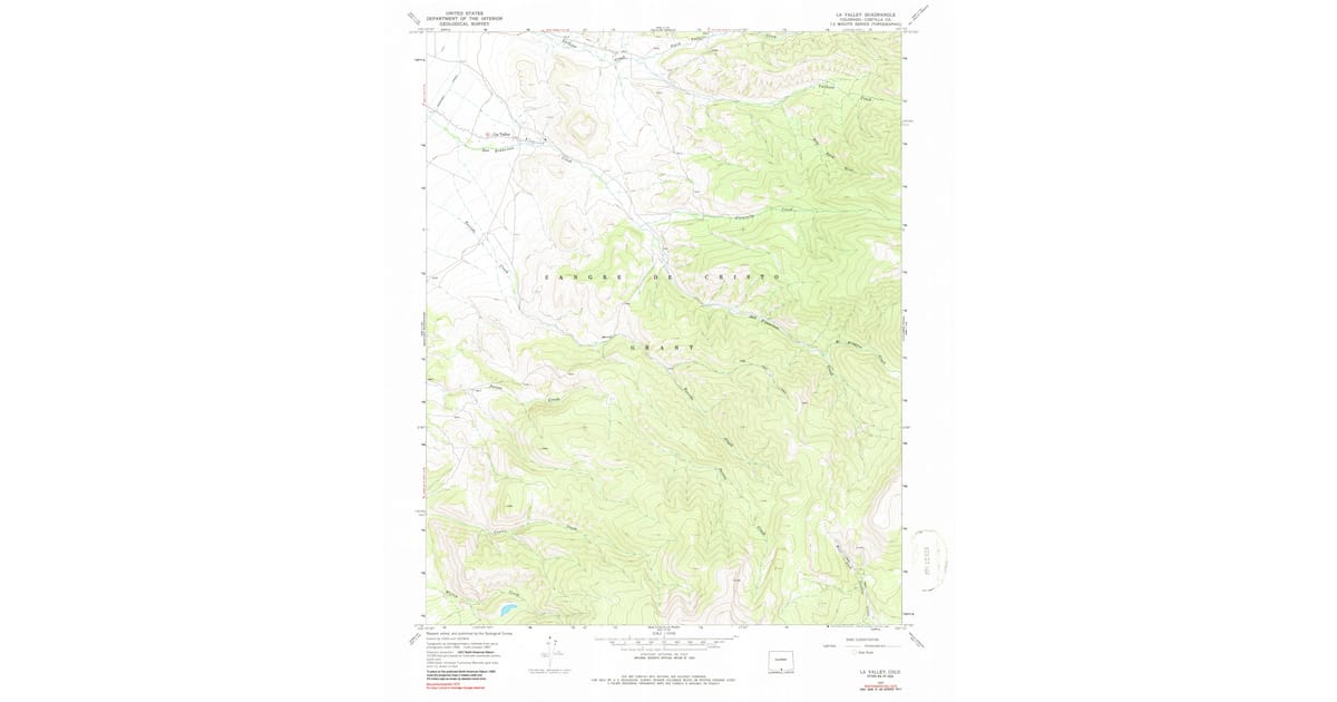 1967 Map of La Valley, Costilla County, CO — High-Res, 1986 Print ...