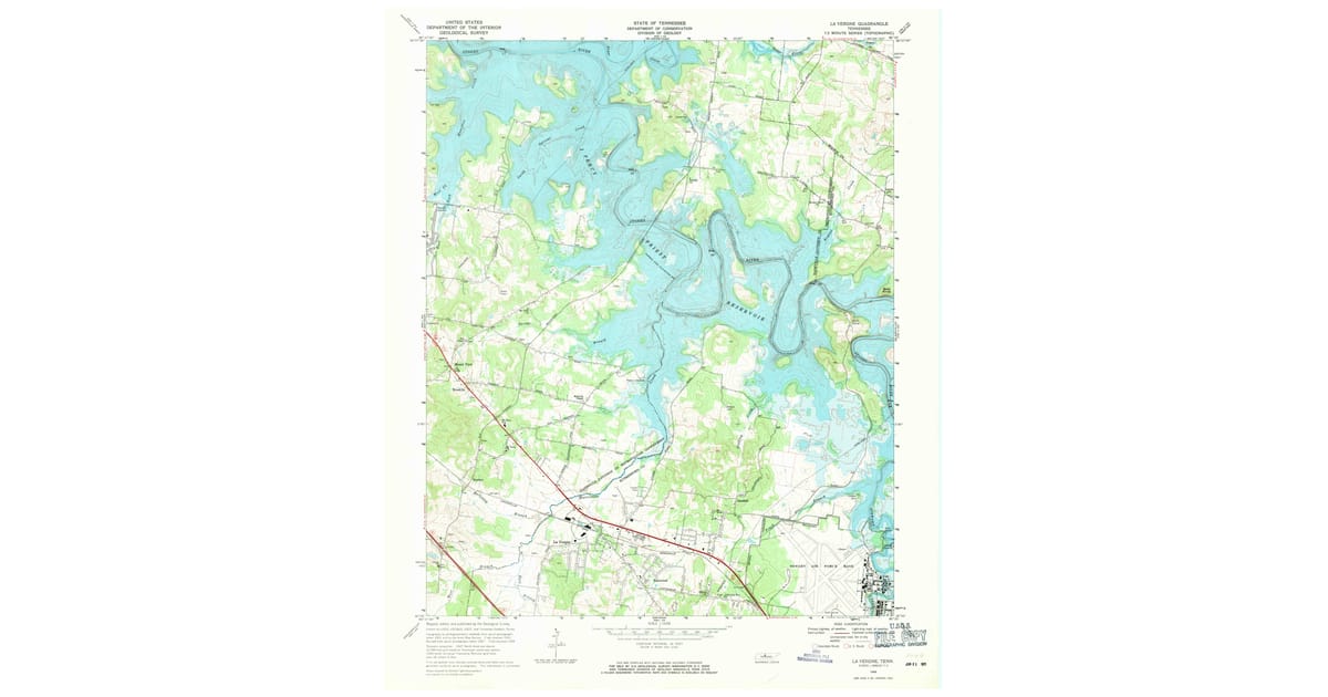 1968 Map of La Vergne, TN — High-Res | Pastmaps
