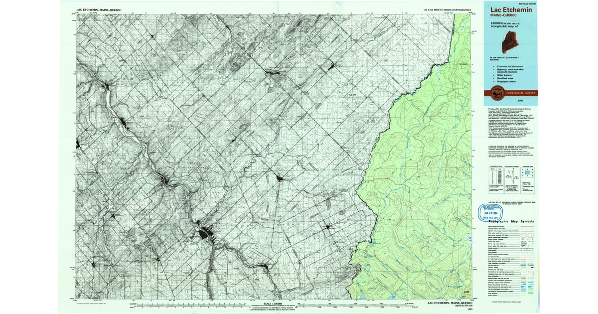 1993 Map of Lac Etchemin, Somerset County, ME — High-Res | Pastmaps