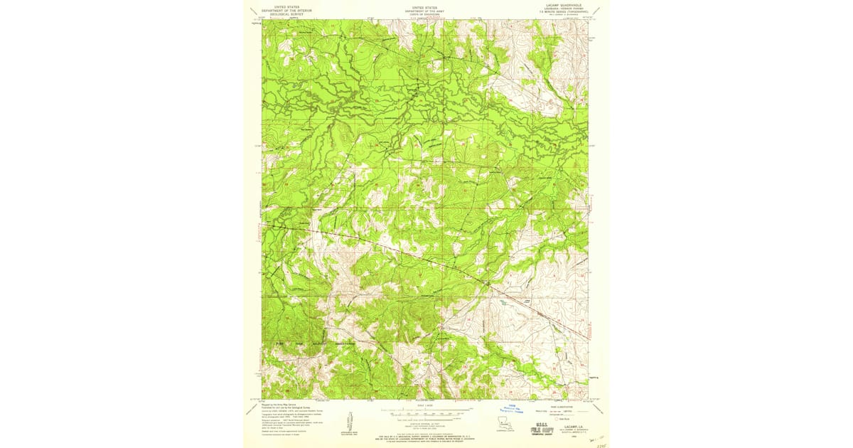 1954 Map of Lacamp, Vernon Parish, LA — High-Res | Pastmaps