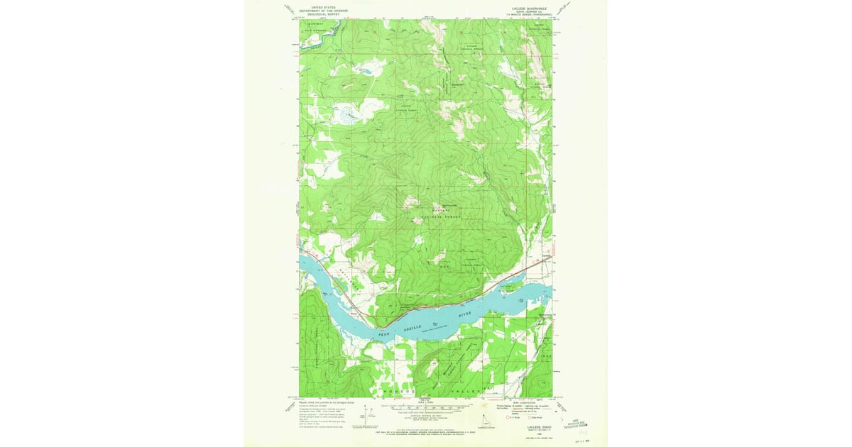1968 Map of Laclede, ID — High-Res | Pastmaps