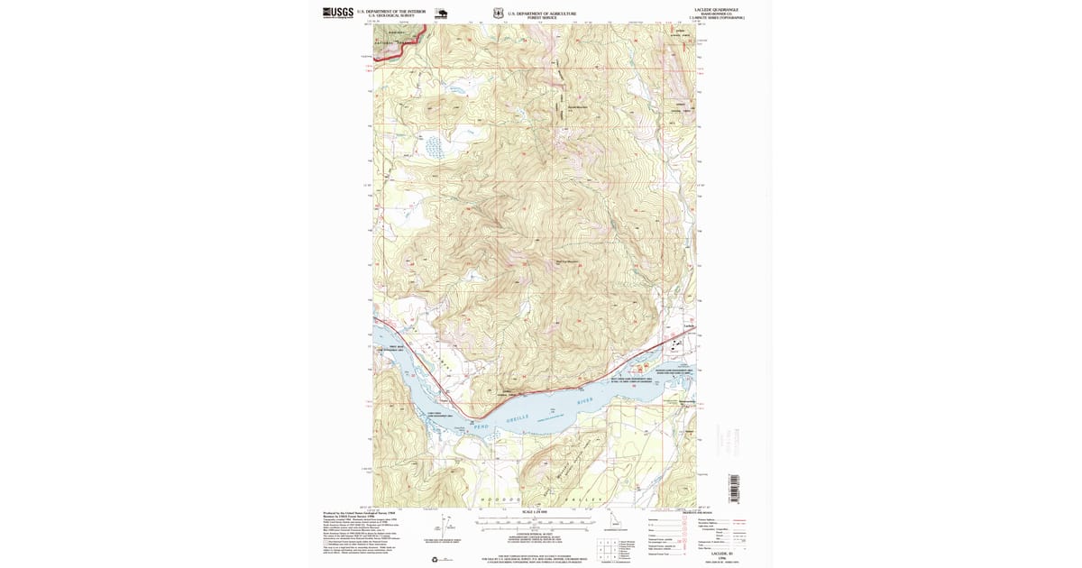 1996 Map of Laclede, ID — High-Res | Pastmaps