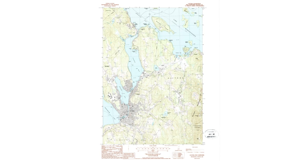 1987 Map of Laconia, NH — High-Res | Pastmaps
