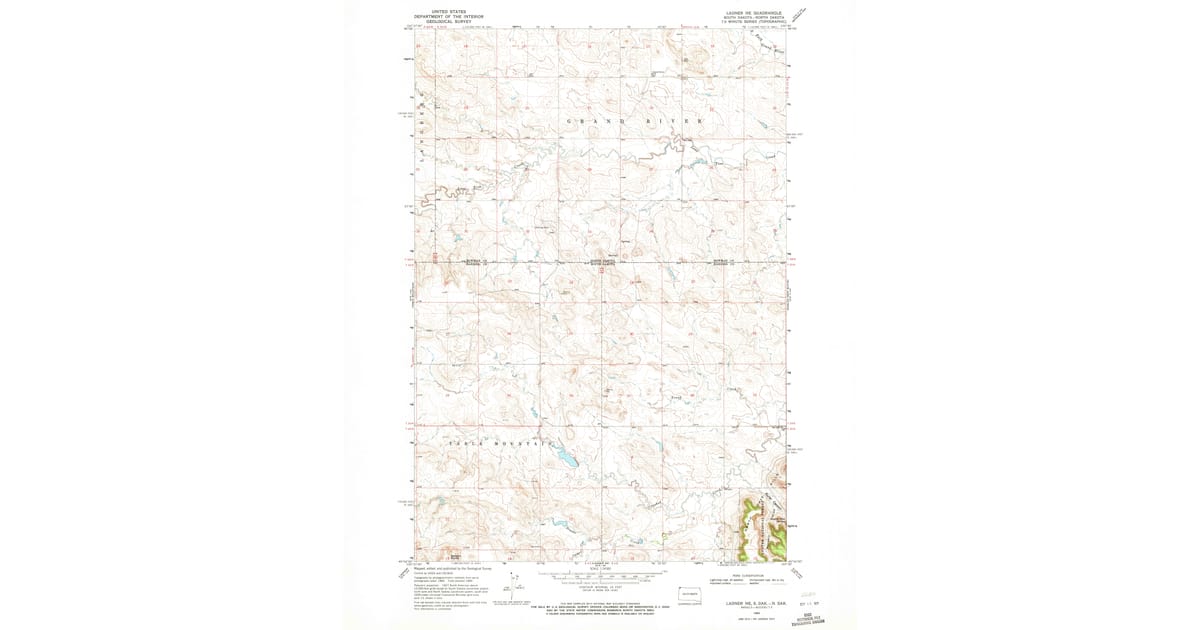 1969 Map of Ladner NE, Harding County, SD — High-Res | Pastmaps