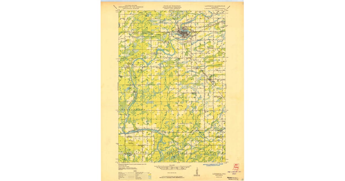 1950 Map of Ladysmith, WI — High-Res | Pastmaps