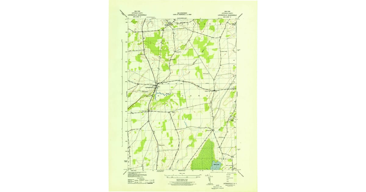 1943 Map of Lafargeville, Jefferson County, NY — High-Res | Pastmaps