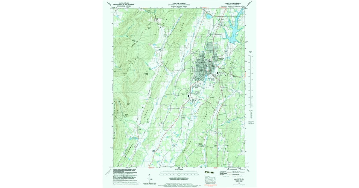 1983 Map of Lafayette, Walker County, GA — High-Res | Pastmaps