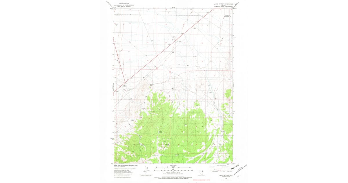 1982 Map of Lages Station, White Pine County, NV — High-Res | Pastmaps