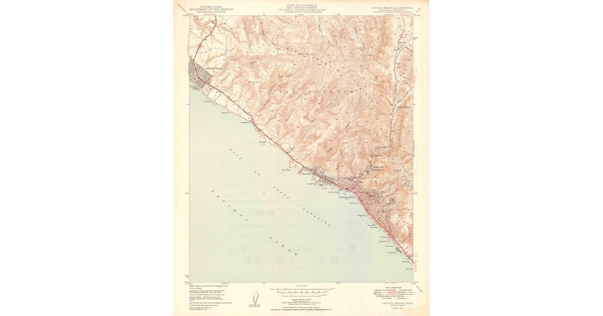 1949 Map of Laguna Beach, CA — High-Res | Pastmaps
