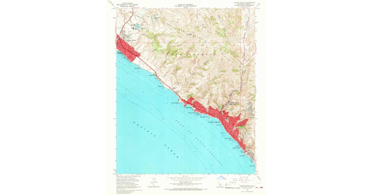 1965 Map of Laguna Beach, CA — High-Res | Pastmaps