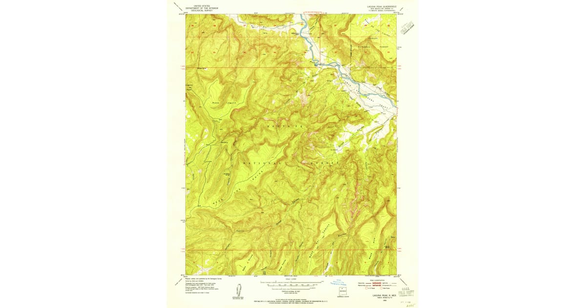 1953 Map of Laguna Peak, Rio Arriba County, NM — High-Res | Pastmaps