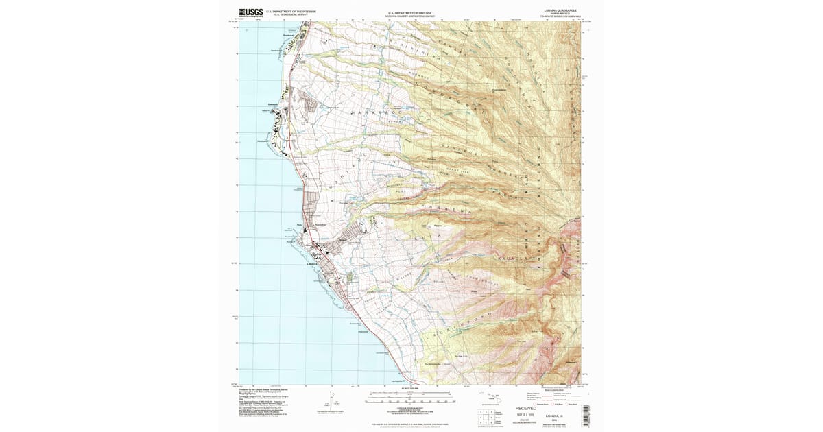 1992 Map of Lahaina, HI — High-Res | Pastmaps
