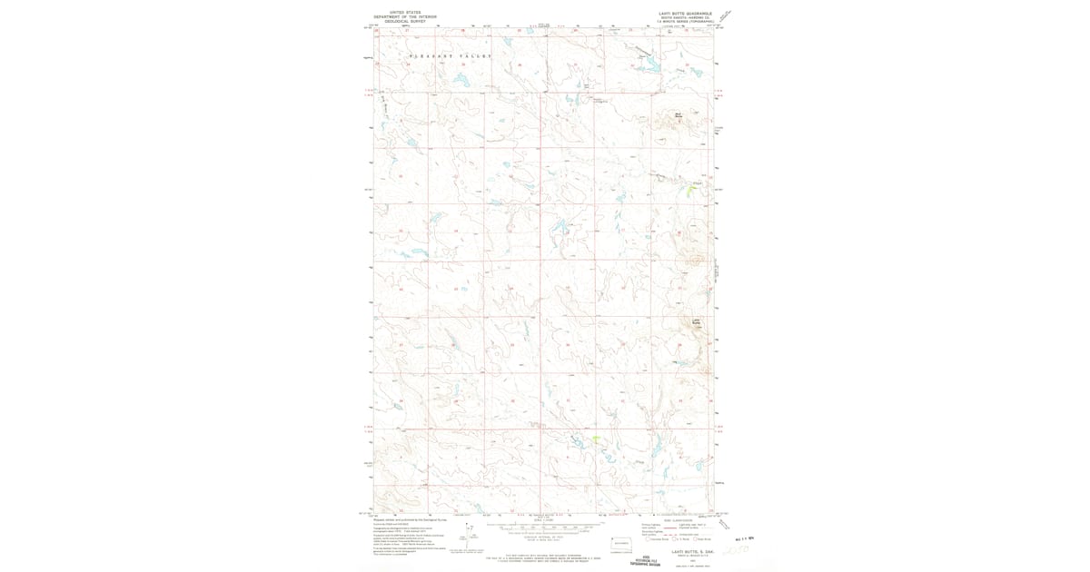 1971 Map of Lahti Butte, Harding County, SD — High-Res | Pastmaps
