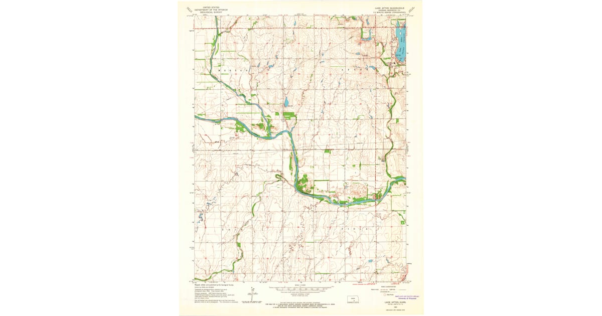 1965 Map of Lake Afton, Sedgwick County, KS — High-Res | Pastmaps