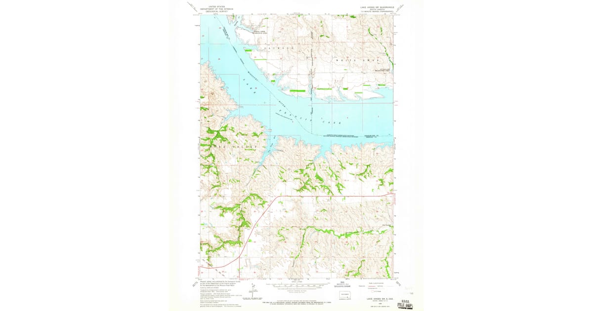 1964 Map of Lake Andes SW, Gregory County, SD — High-Res | Pastmaps