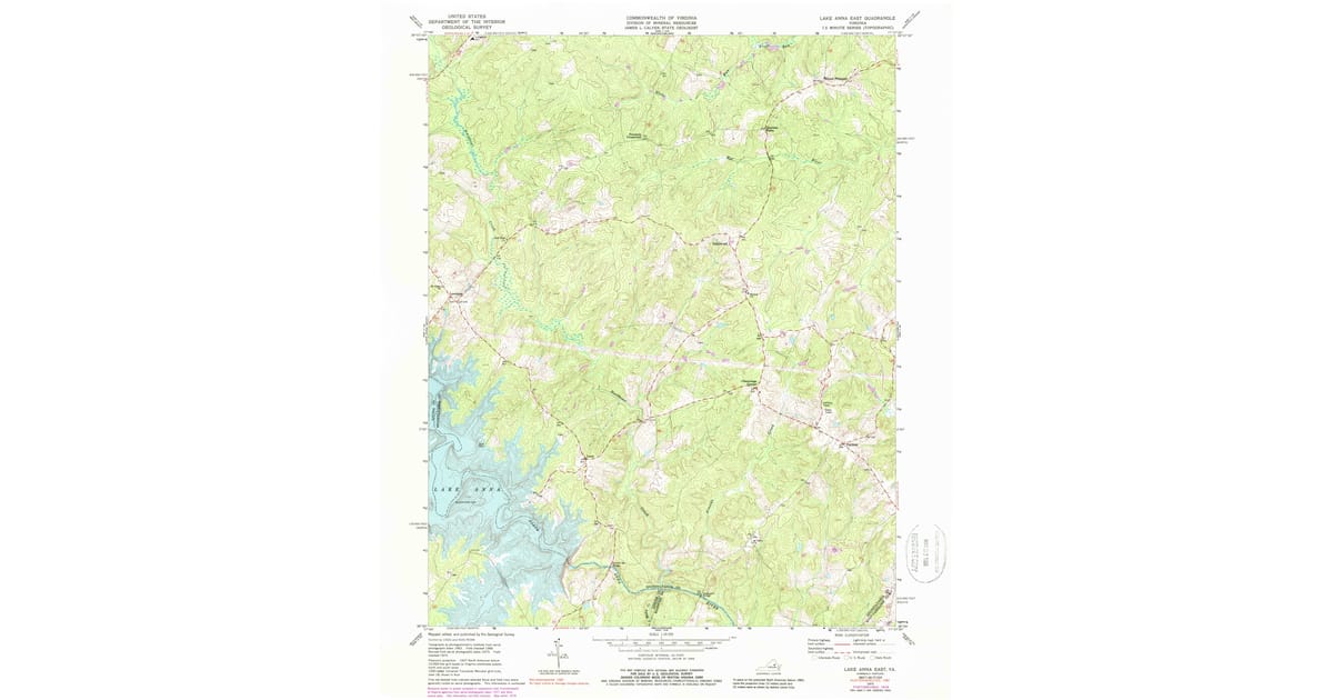 1973 Map of Lake Anna East, Spotsylvania County, VA — High-Res, 1988 ...