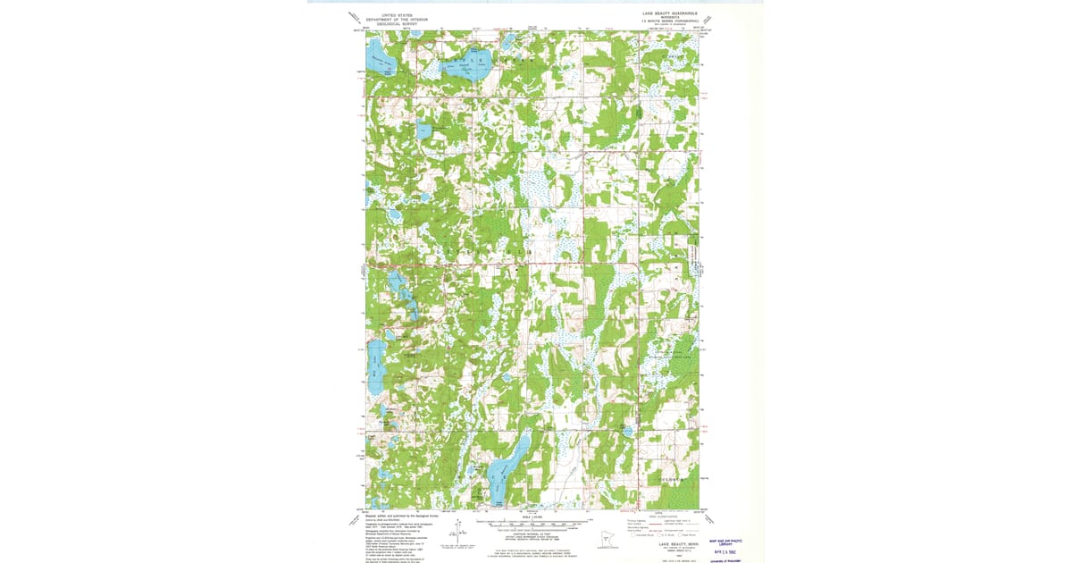 1981 Map of Lake Beauty, Todd County, MN — High-Res | Pastmaps