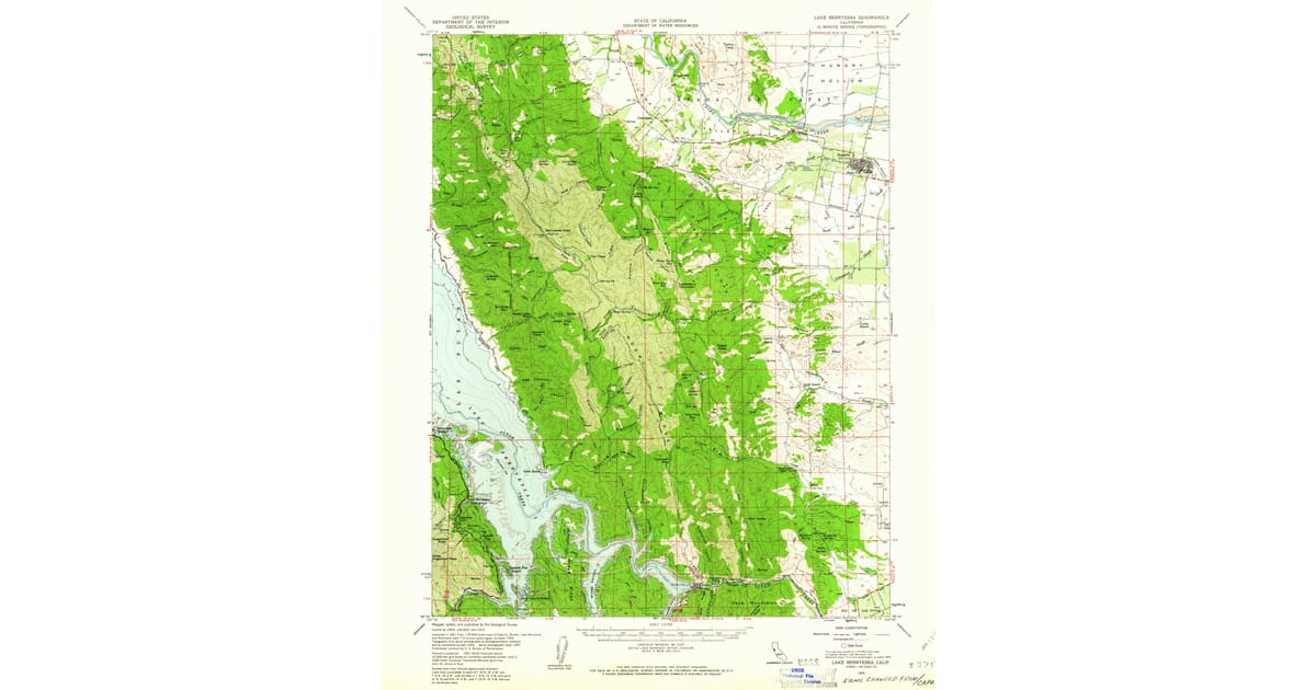 1959 Map of Lake Berryessa, Yolo County, CA — High-Res | Pastmaps