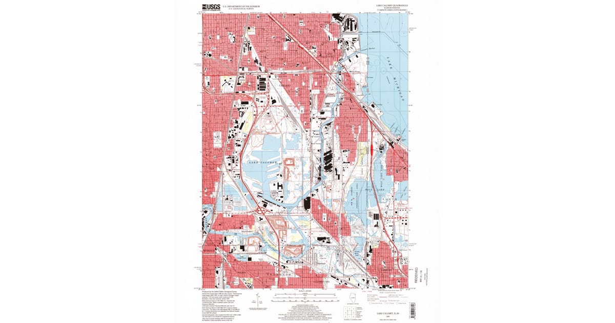 1997 Map of Lake Calumet, Cook County, IL — High-Res | Pastmaps