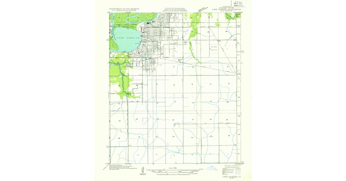 Old Maps of Brass Landing, Calcasieu Parish | Pastmaps