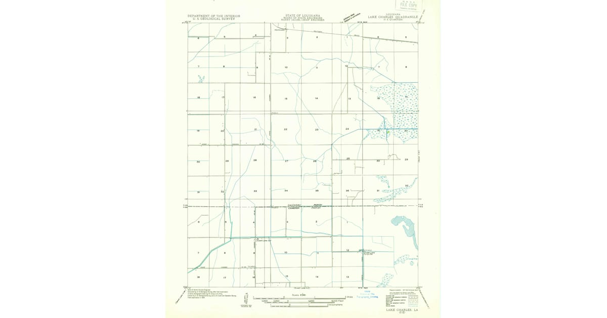 1932 Map of Lake Charles SE, Calcasieu Parish, LA — High-Res | Pastmaps