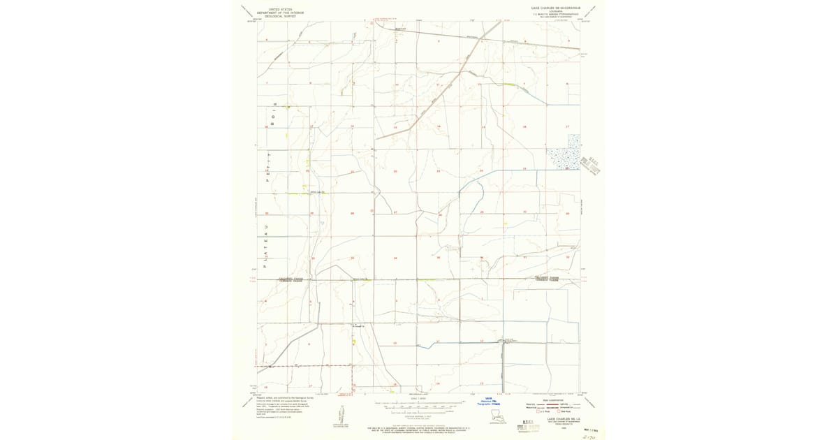 1955 Map of Lake Charles SE, Calcasieu Parish, LA — High-Res | Pastmaps