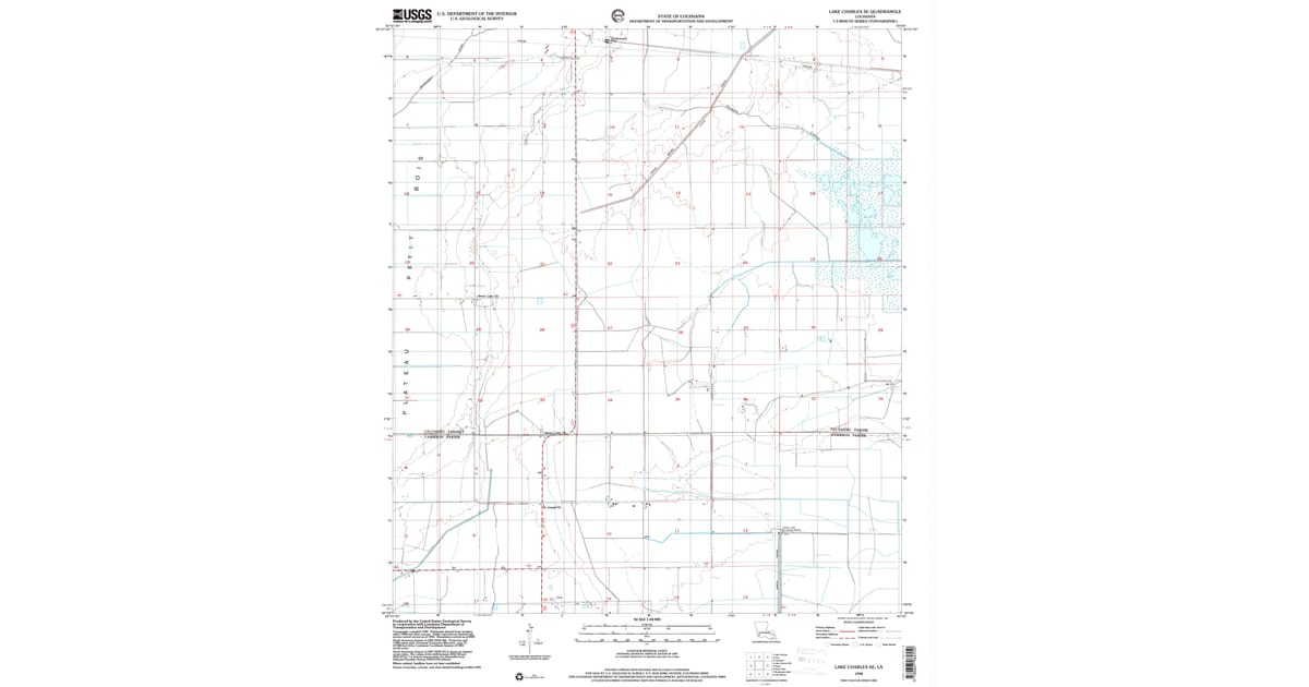 1998 Map of Lake Charles SE, Calcasieu Parish, LA — High-Res | Pastmaps