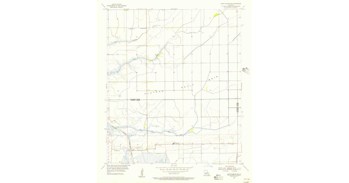 1955 Map of Lake Charles SW, Calcasieu Parish, LA — High-Res | Pastmaps