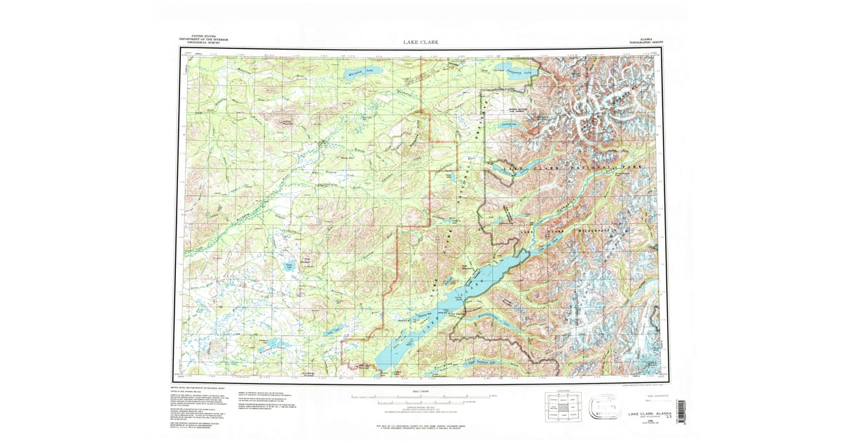 1958 Map of Lake Clark, Lake and Peninsula Borough, AK — High-Res, 1983 ...
