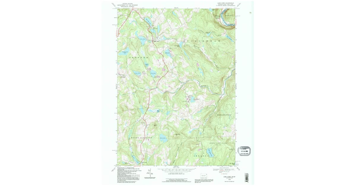 1992 Map of Lake Como, Wayne County, PA — High-Res | Pastmaps