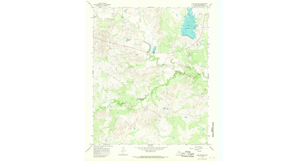 1966 Map of Lake Electra, Wilbarger County, TX — High-Res | Pastmaps