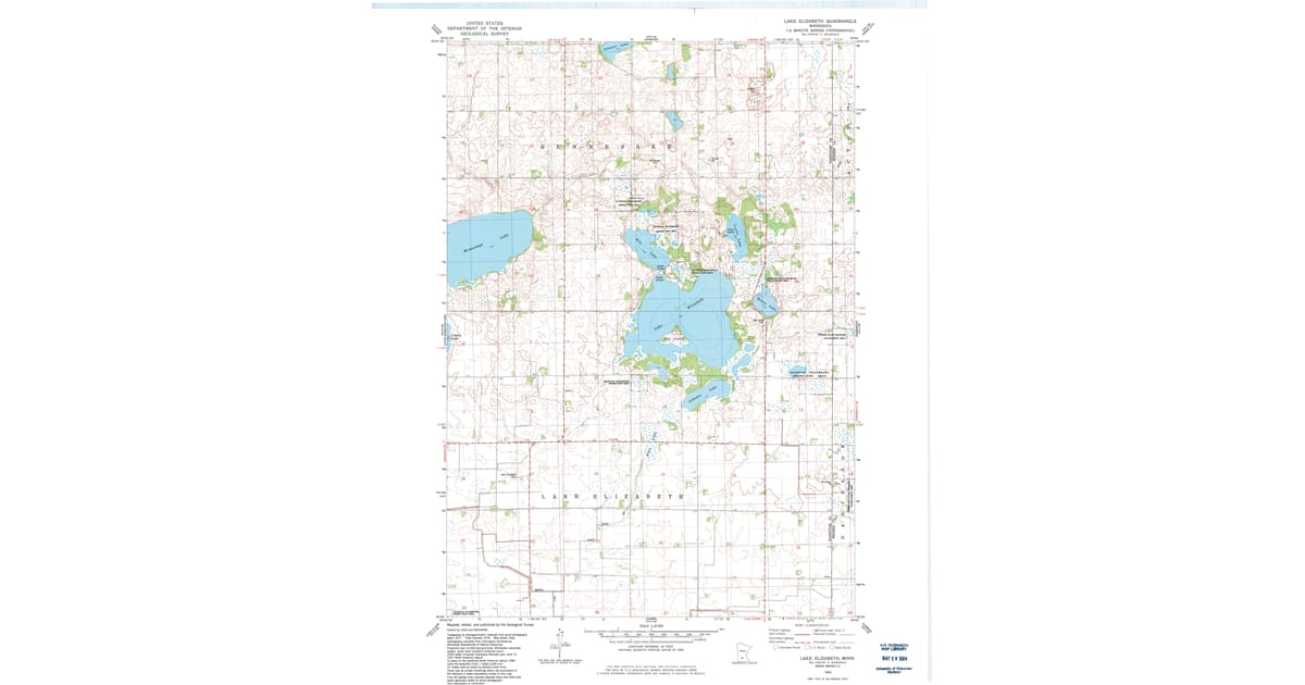 1982 Map of Lake Elizabeth, Kandiyohi County, MN — High-Res | Pastmaps