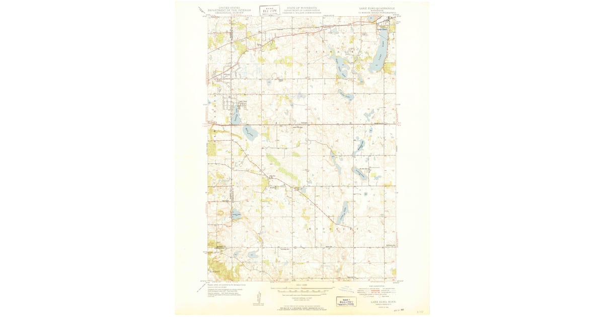 1950 Map of Lake Elmo, MN — High-Res, 1950 Print #2 | Pastmaps