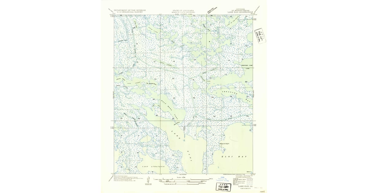 1954 Map of Lake Eloi, St. Bernard Parish, LA — High-Res | Pastmaps