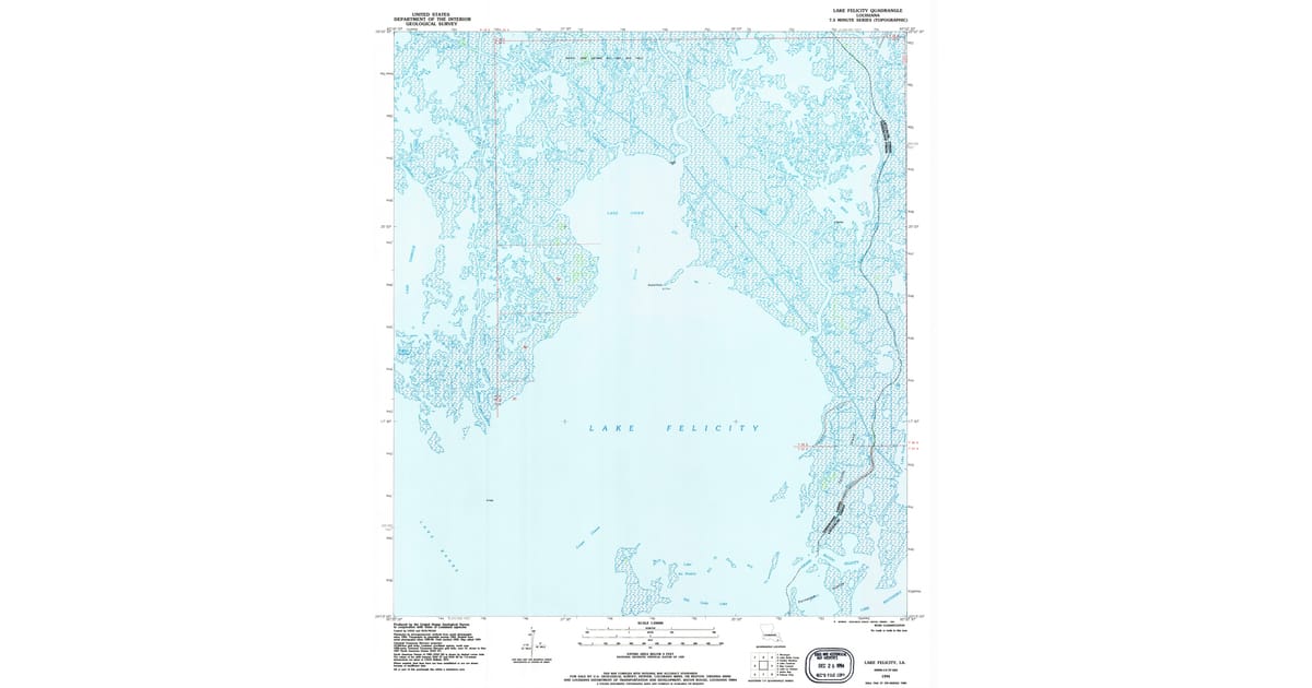 1994 Map of Lake Felicity, Terrebonne Parish, LA — High-Res | Pastmaps