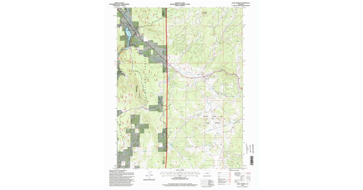1994 Map of Lake George, Teller County, CO — High-Res | Pastmaps