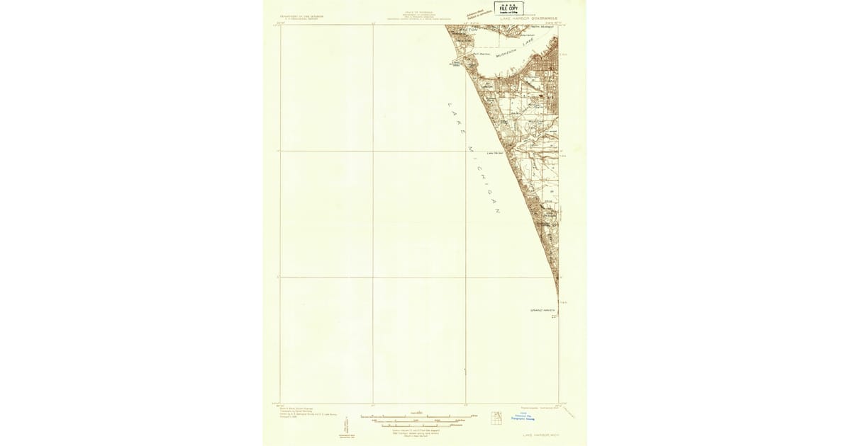 1930 Map of Lake Harbor, Muskegon County, MI — High-Res | Pastmaps