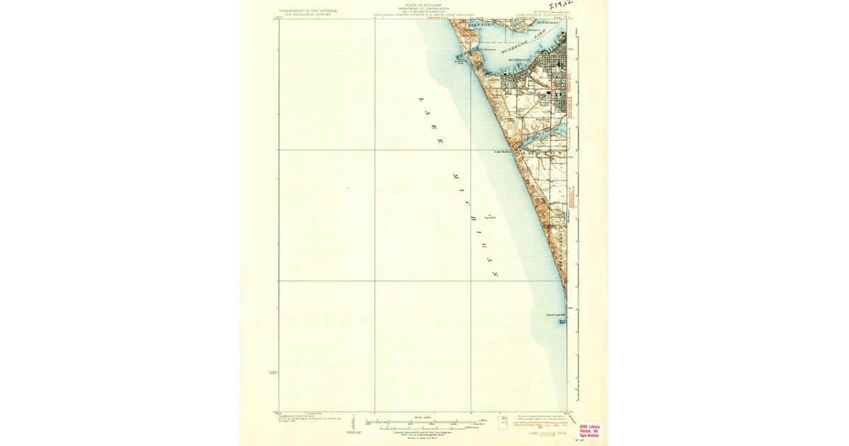 1936 Map of Lake Harbor, Muskegon County, MI — High-Res | Pastmaps
