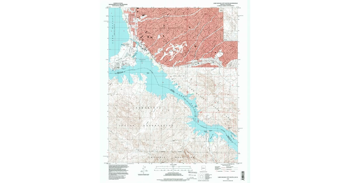 1994 Map of Lake Havasu City South, Mohave County, AZ — High-Res | Pastmaps