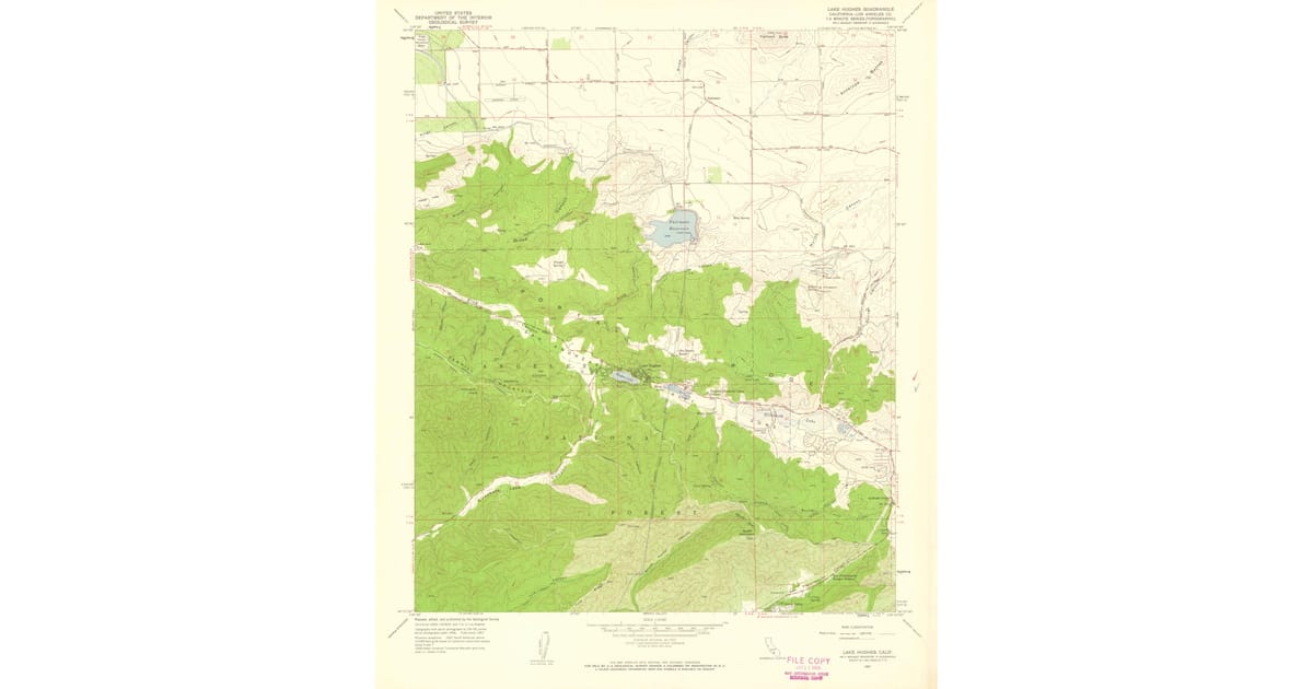1957 Map of Lake Hughes, CA — High-Res | Pastmaps