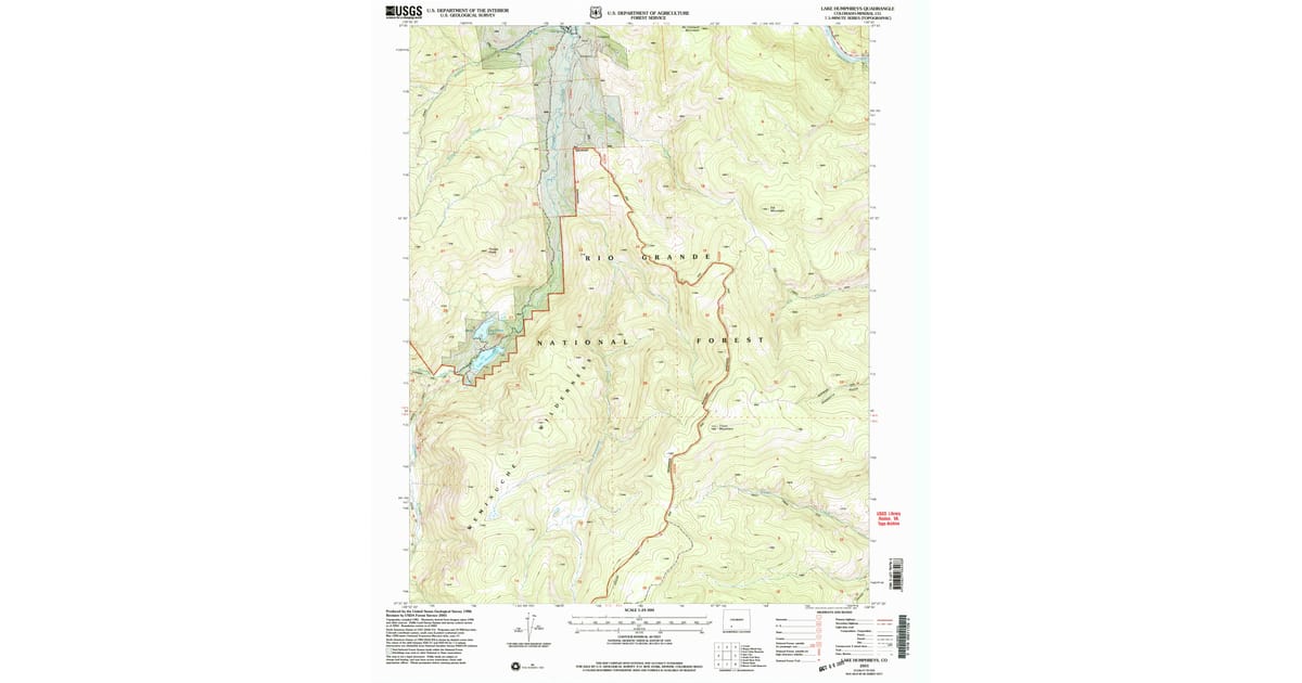2001 Map of Lake Humphreys, Mineral County, CO — High-Res | Pastmaps