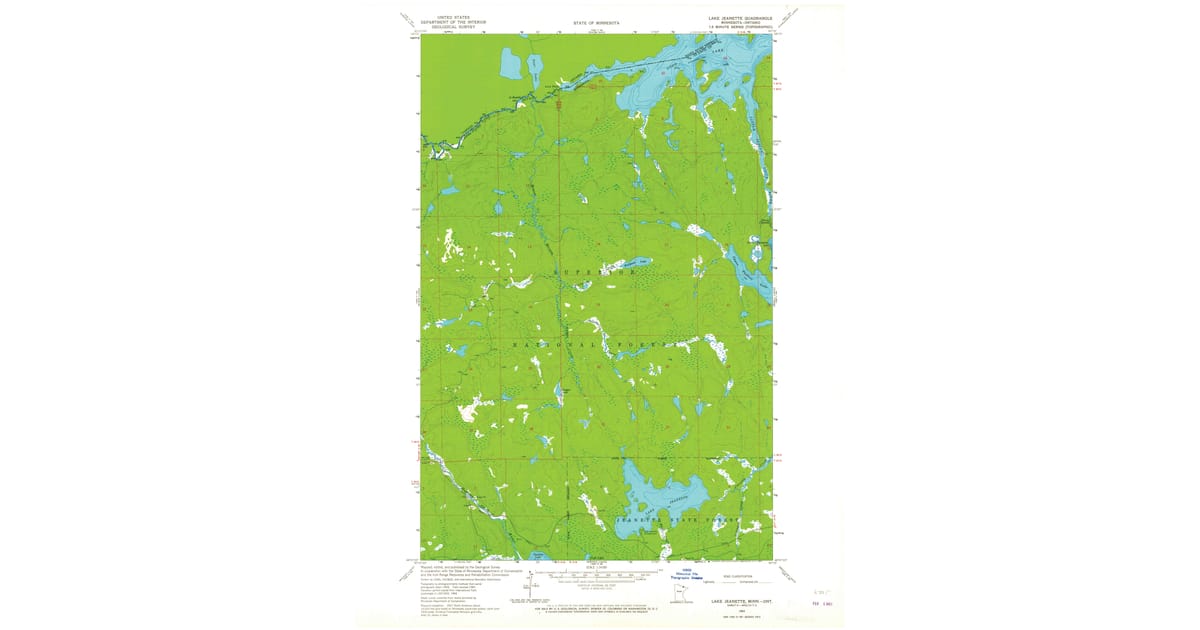 1963 Map of Lake Jeanette, St. Louis County, MN — High-Res | Pastmaps