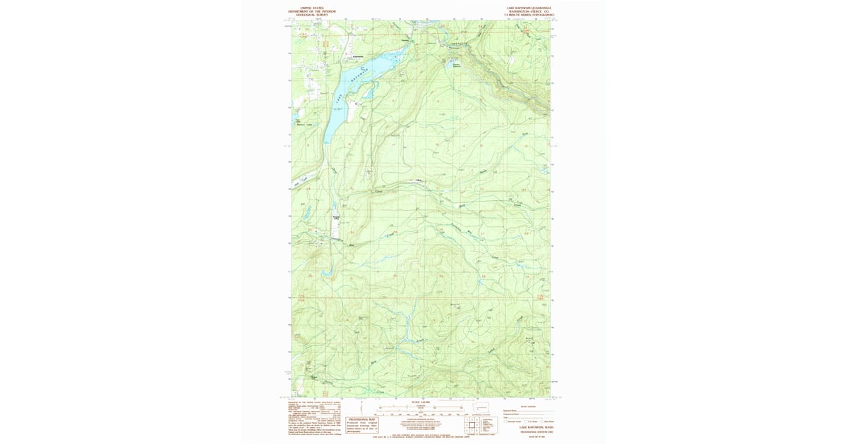 1987 Map of Lake Kapowsin, Pierce County, WA — High-Res | Pastmaps