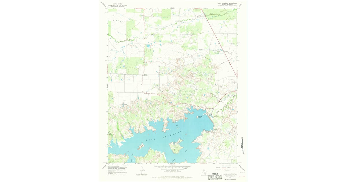 1966 Map of Lake Kickapoo, Archer County, TX — High-Res | Pastmaps