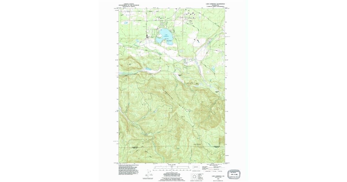 1990 Map of Lake Lawrence, Thurston County, WA — High-Res | Pastmaps