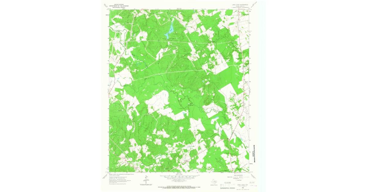 1964 Map of Lake Leon, Leon County, TX — High-Res | Pastmaps