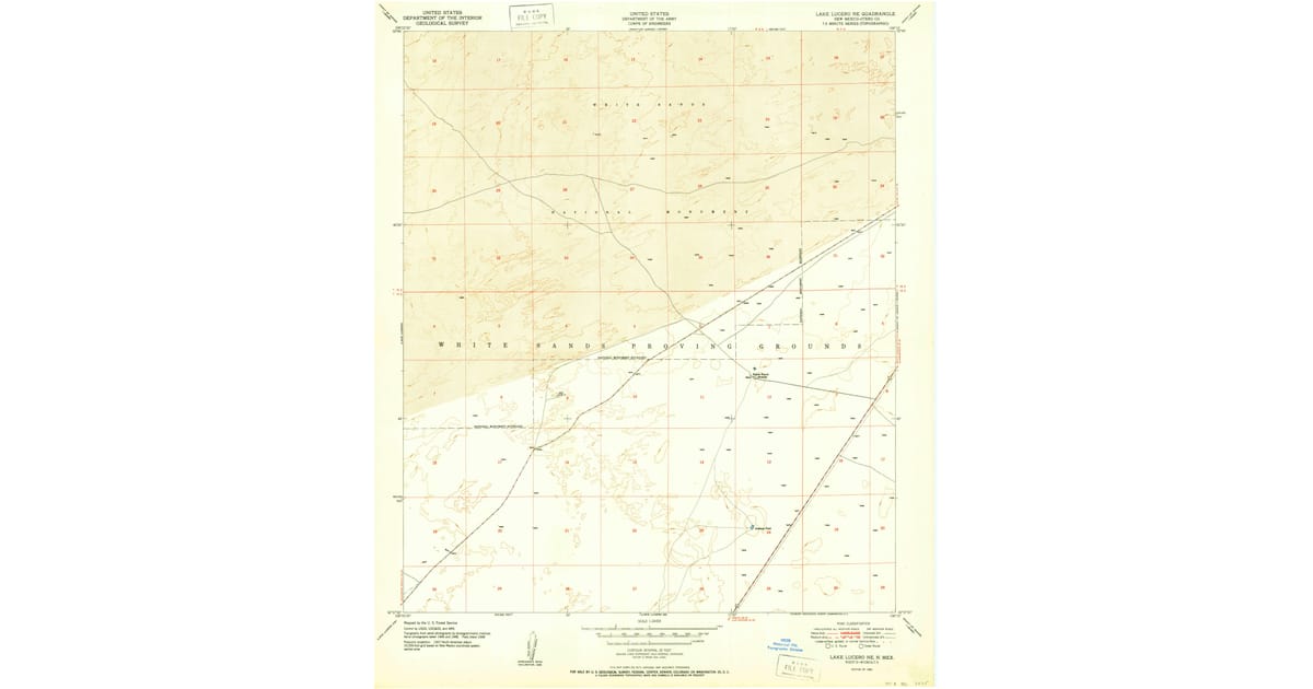 1950 Map of Lake Lucero NE, Otero County, NM — High-Res | Pastmaps